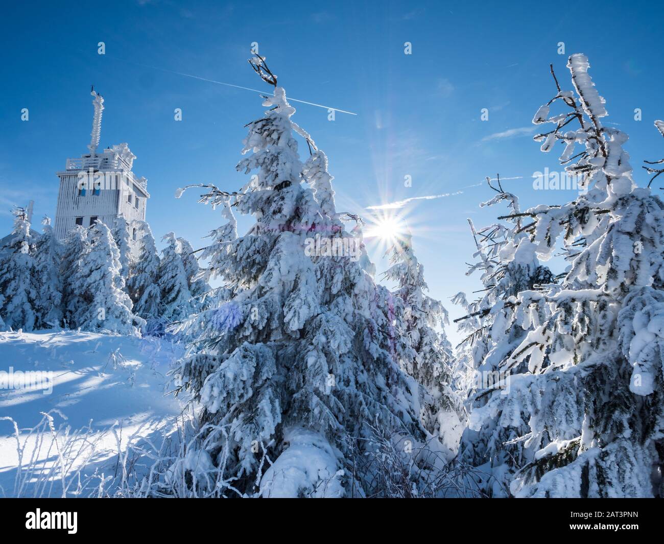 Beautiful winter landscape in the Erzgebirge Stock Photo - Alamy