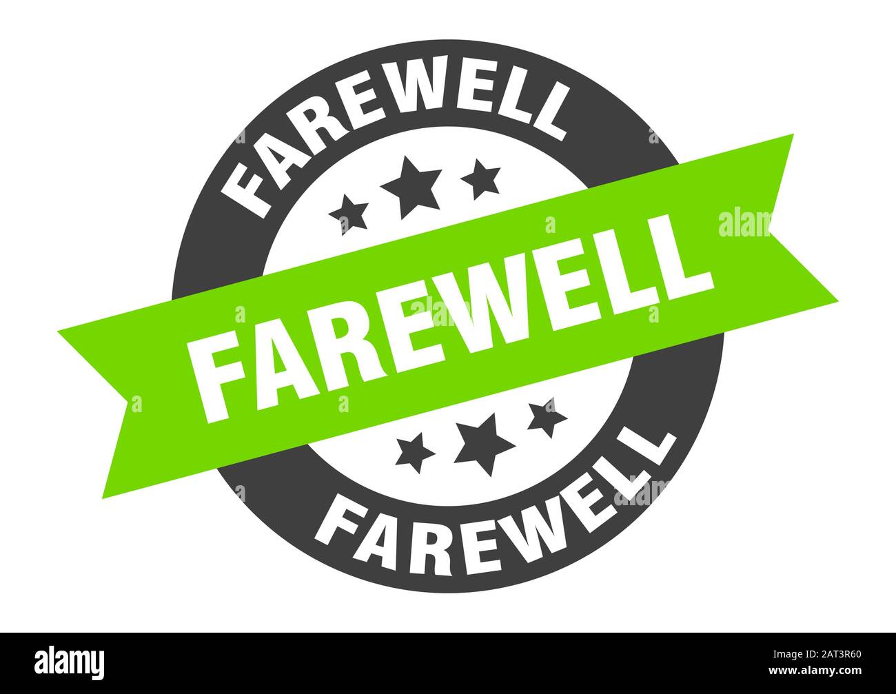 farewell sign. farewell round ribbon sticker. farewell tag Stock Vector ...