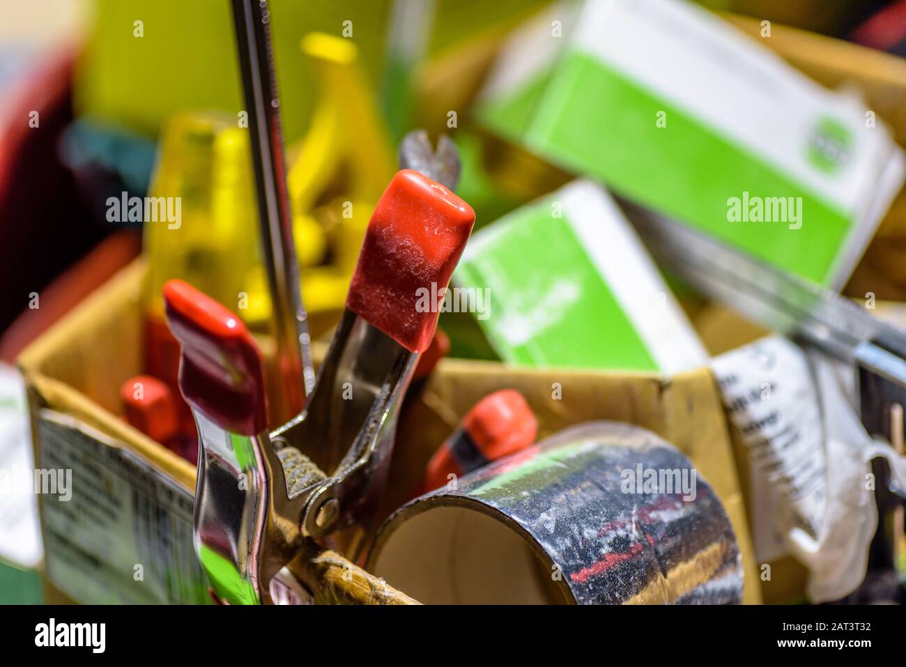 builder tools on construction renovation site in england uk Stock Photo ...