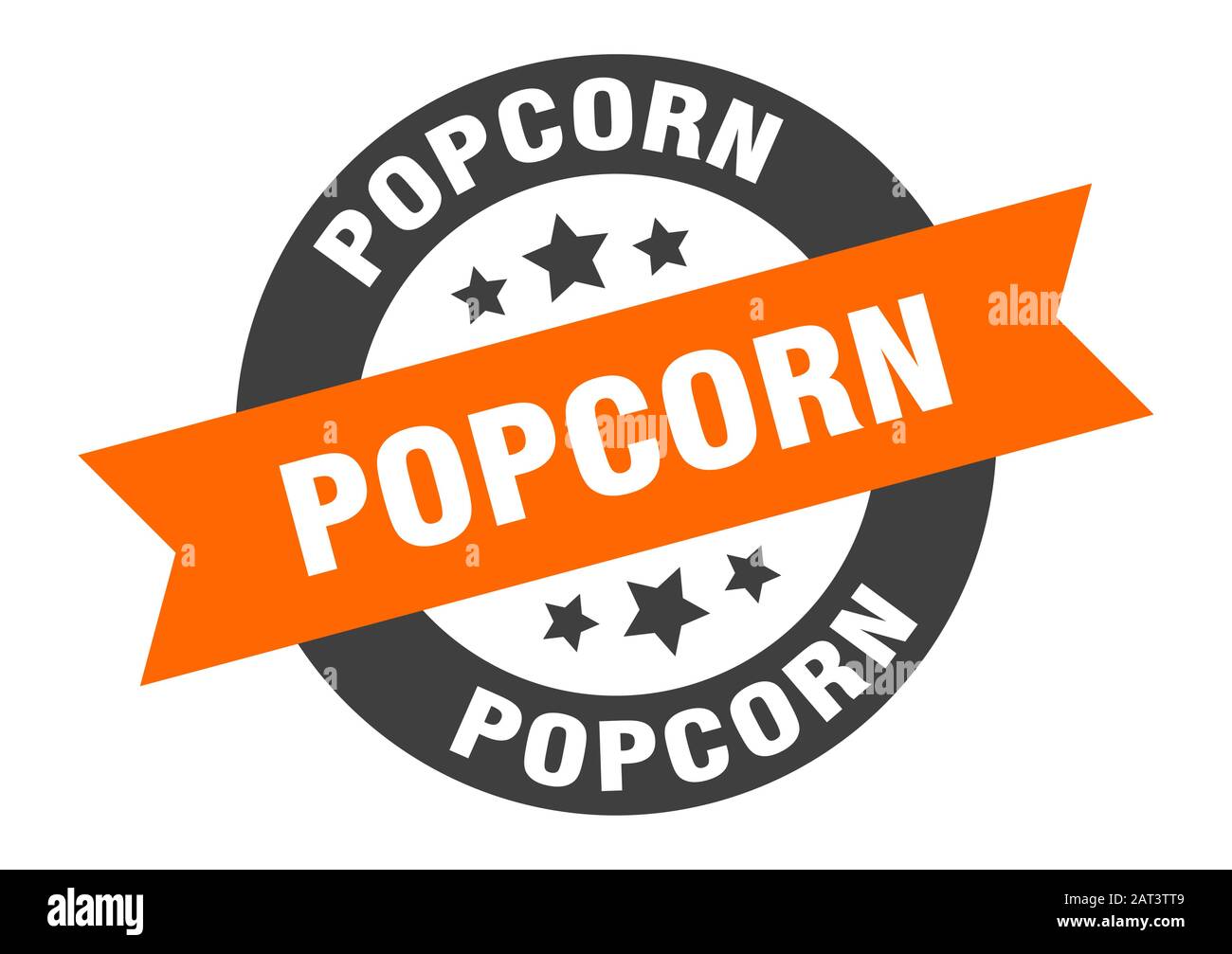 popcorn sign. popcorn round ribbon sticker. popcorn tag Stock Vector ...