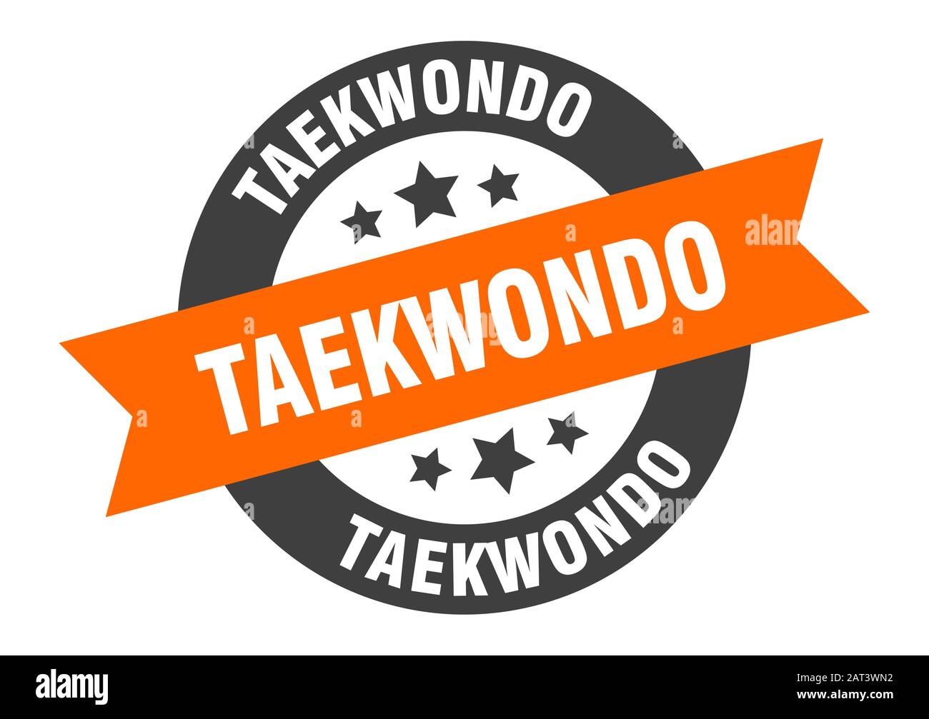 taekwondo sign. taekwondo round ribbon sticker. taekwondo tag Stock ...