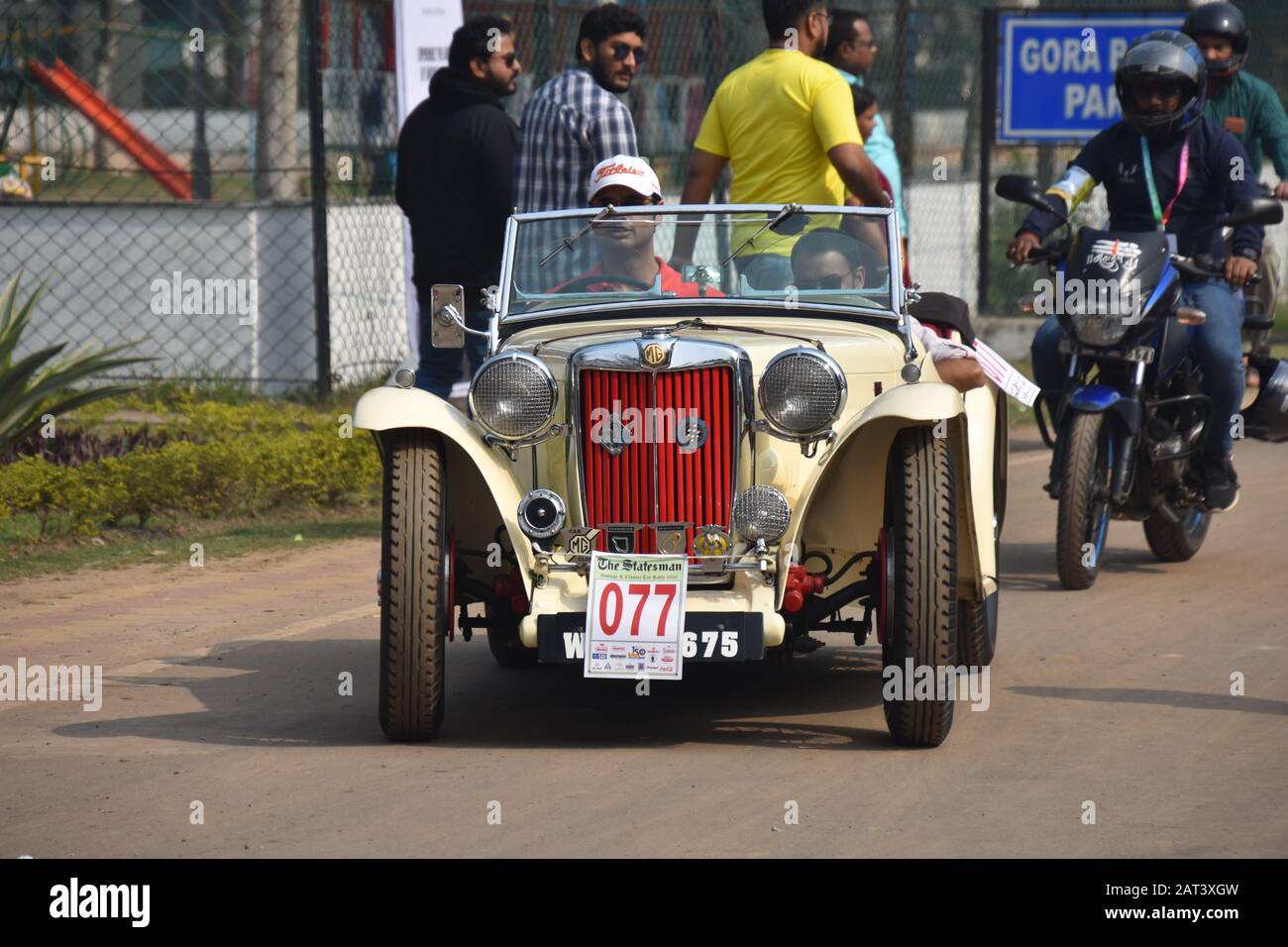 1948 MG car with 1250 cc 4 cylinder engine. India WBB 8675 Stock Photo ...