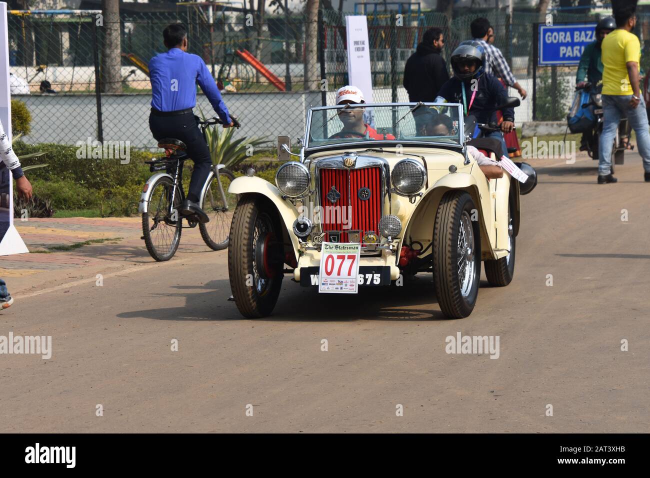 1948 MG car with 1250 cc 4 cylinder engine. India WBB 8675 Stock Photo ...