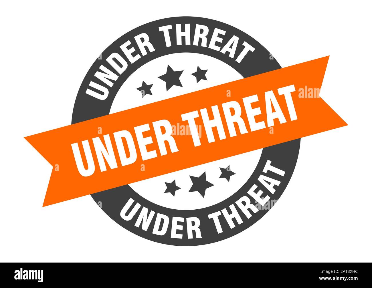under threat sign. under threat round ribbon sticker. under threat tag ...