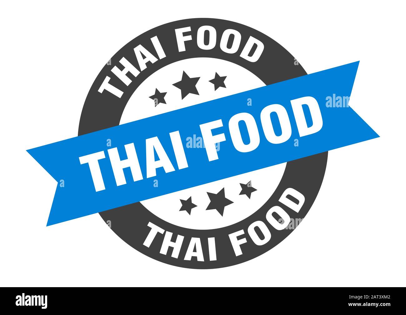 thai food sign. thai food round ribbon sticker. thai food tag Stock ...