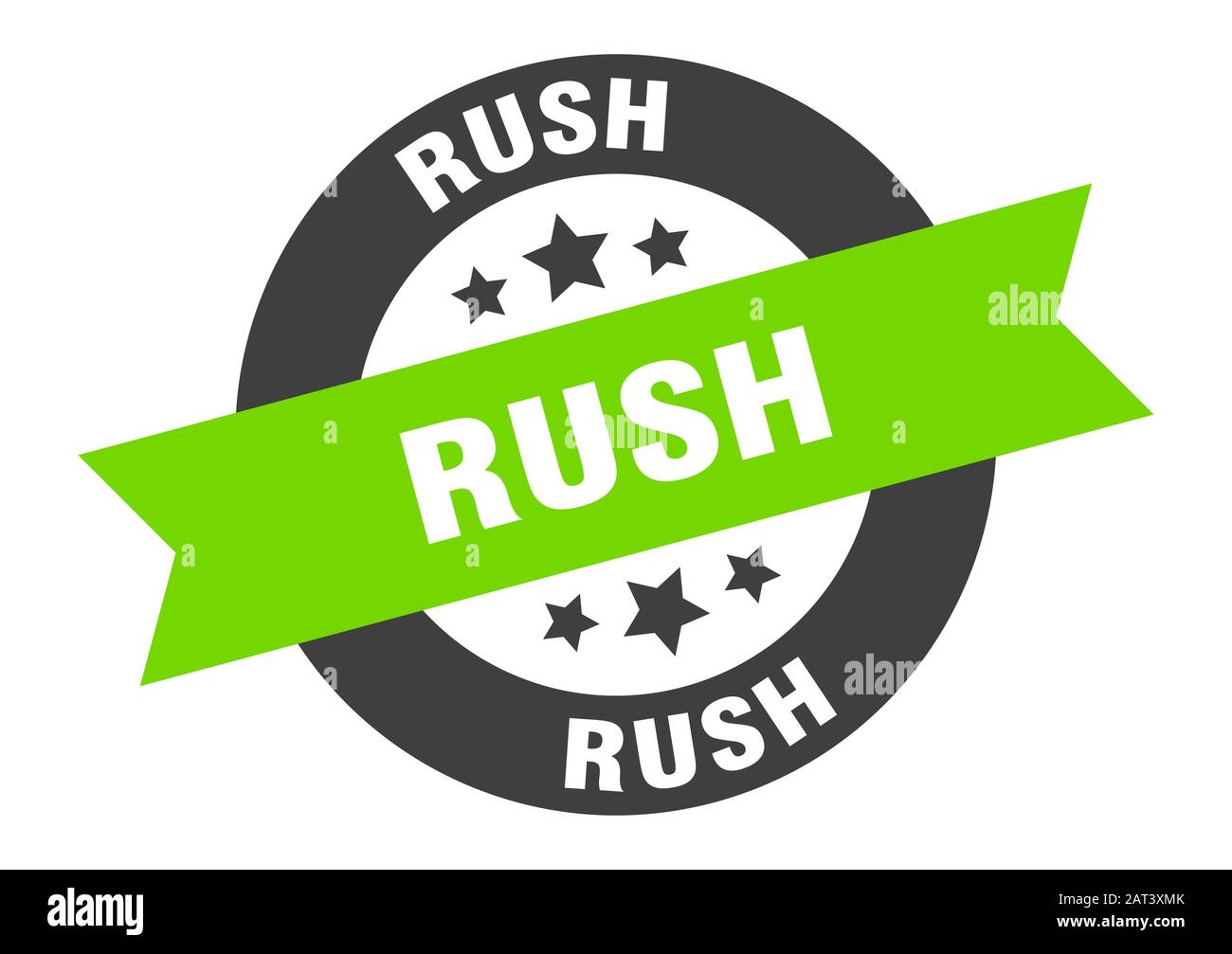 rush sign. rush round ribbon sticker. rush tag Stock Vector Image & Art ...