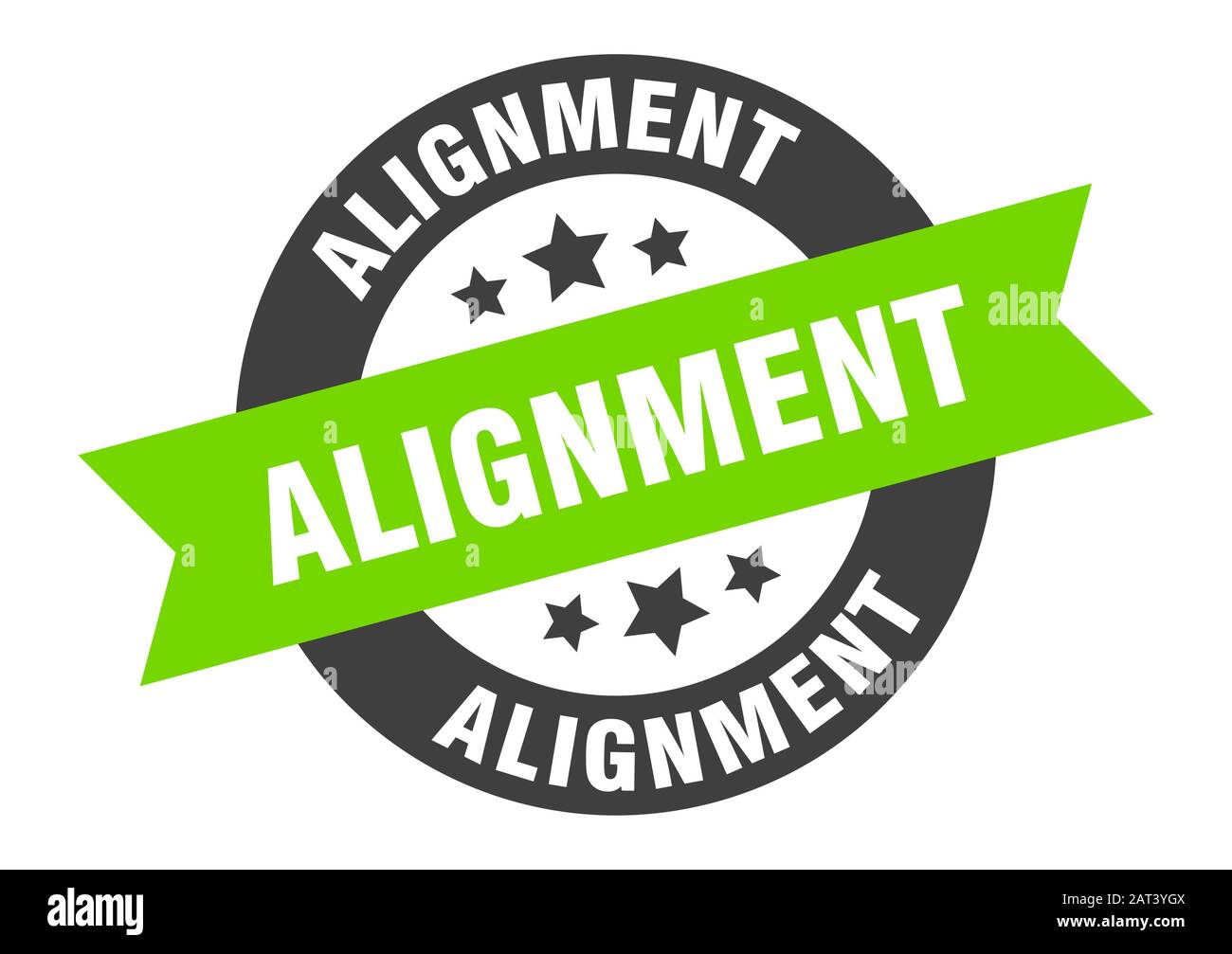 alignment sign. alignment round ribbon sticker. alignment tag Stock ...