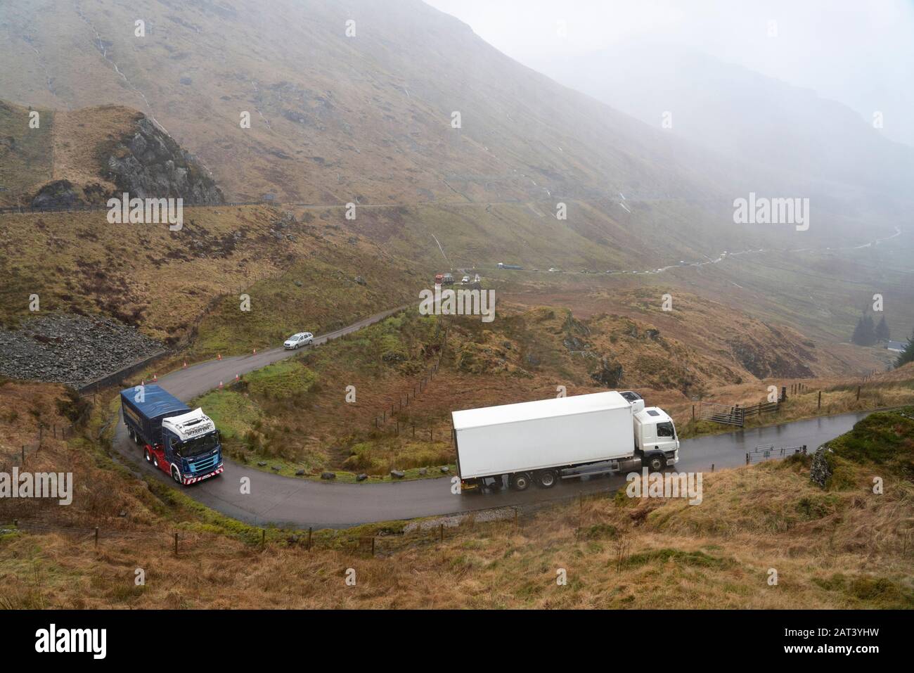Old military road traffic diversion a83 hi-res stock photography and ...