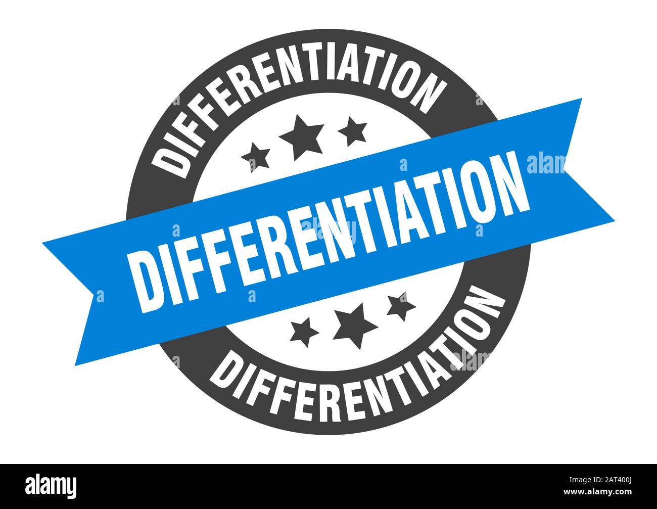 differentiation sign. differentiation round ribbon sticker ...