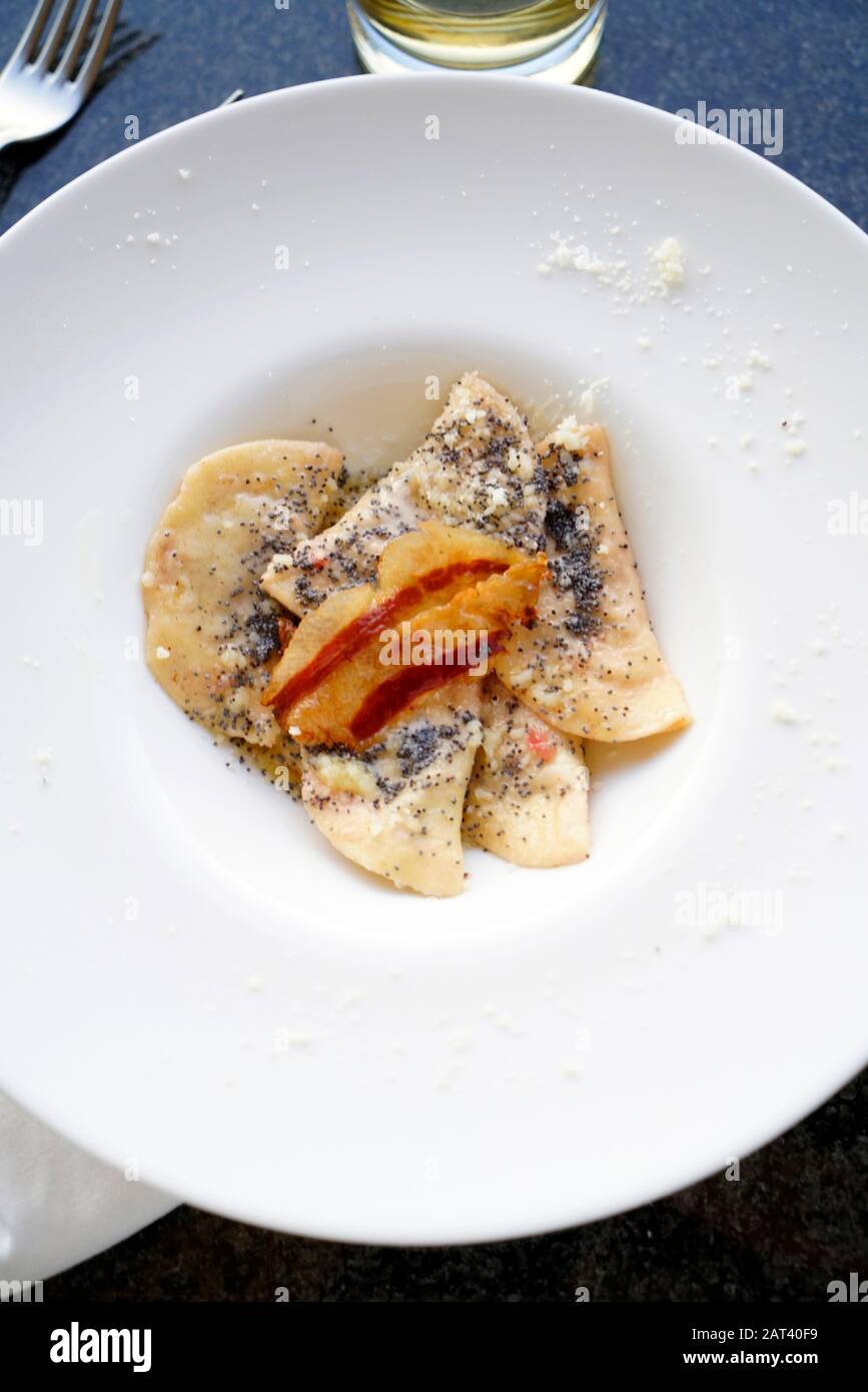 Casoncelli filled with beetroot kind of stuffed pasta, typical of the ...
