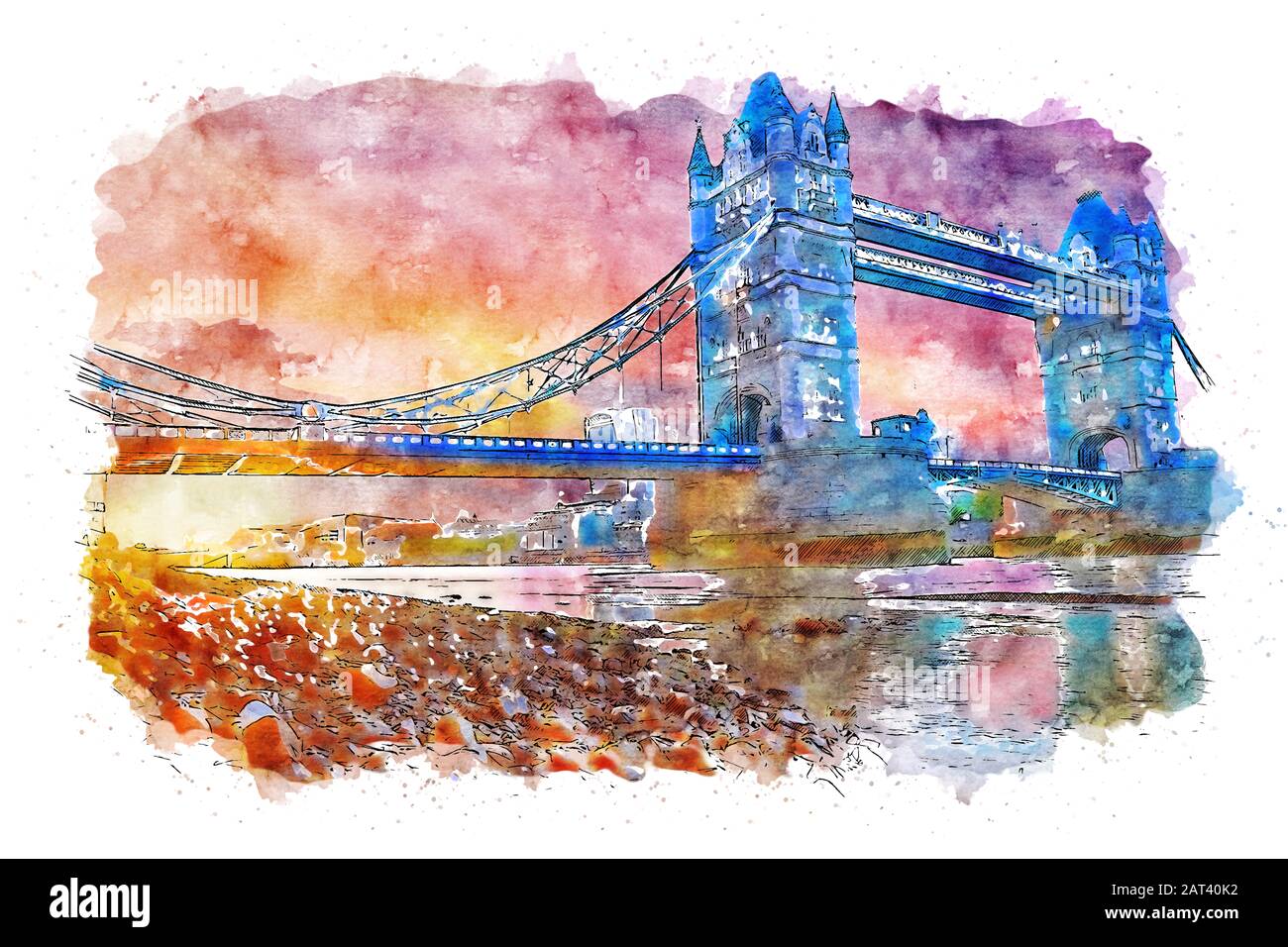 London river landscape Cut Out Stock Images & Pictures - Alamy