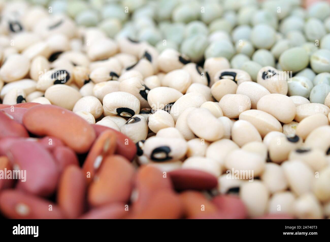 Closeup there types of beans for background uses Stock Photo - Alamy