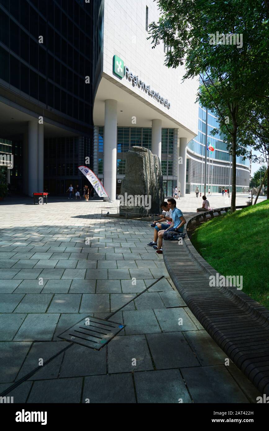 Garden of Palazzo Lombardia, Lombardy Building, headquarters of the ...