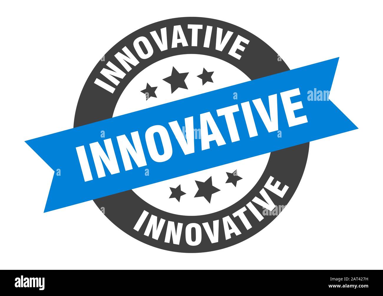 innovative sign. innovative round ribbon sticker. innovative tag Stock ...