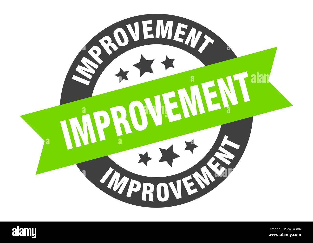 improvement sign. improvement round ribbon sticker. improvement tag ...