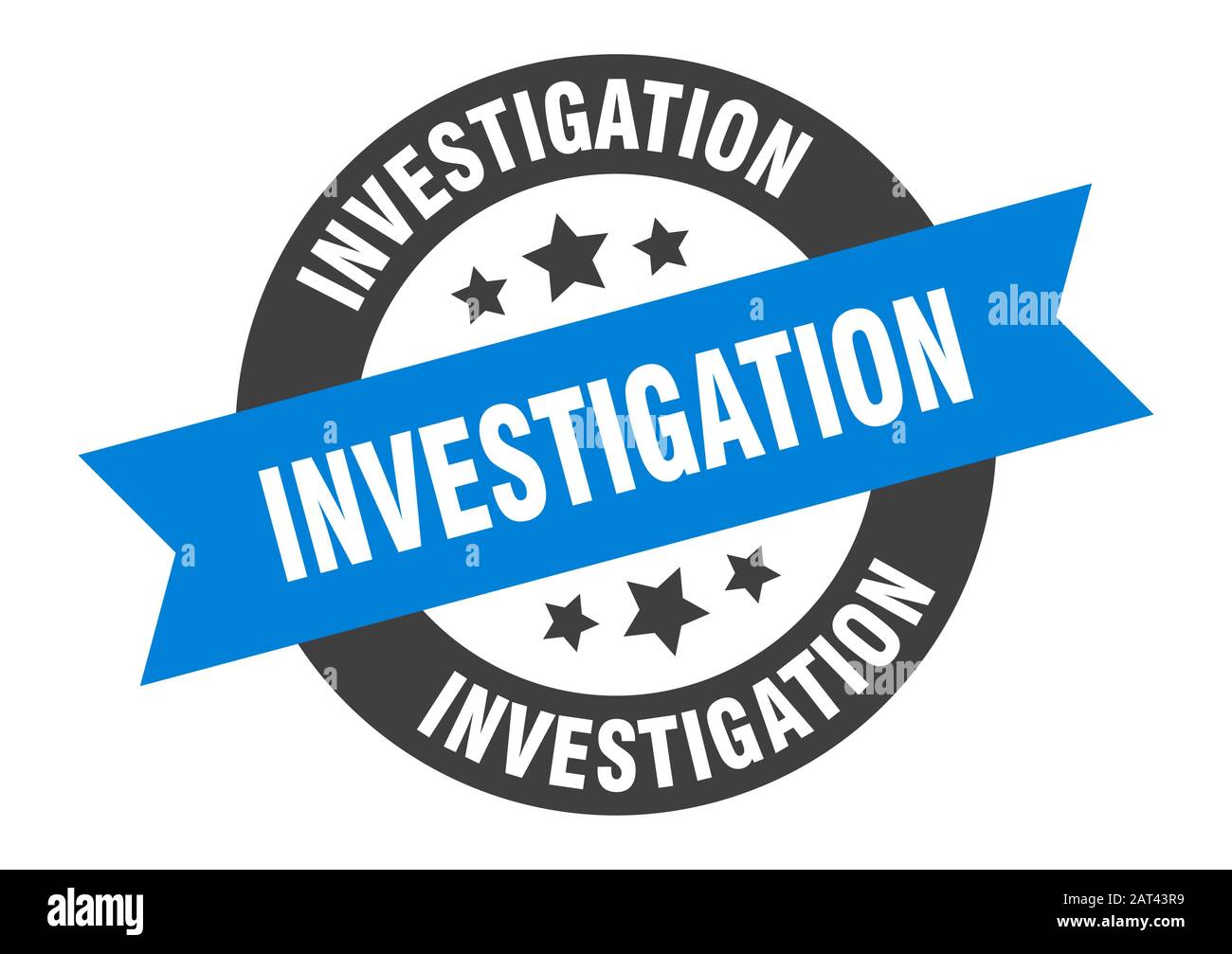 investigation sign. investigation round ribbon sticker. investigation ...