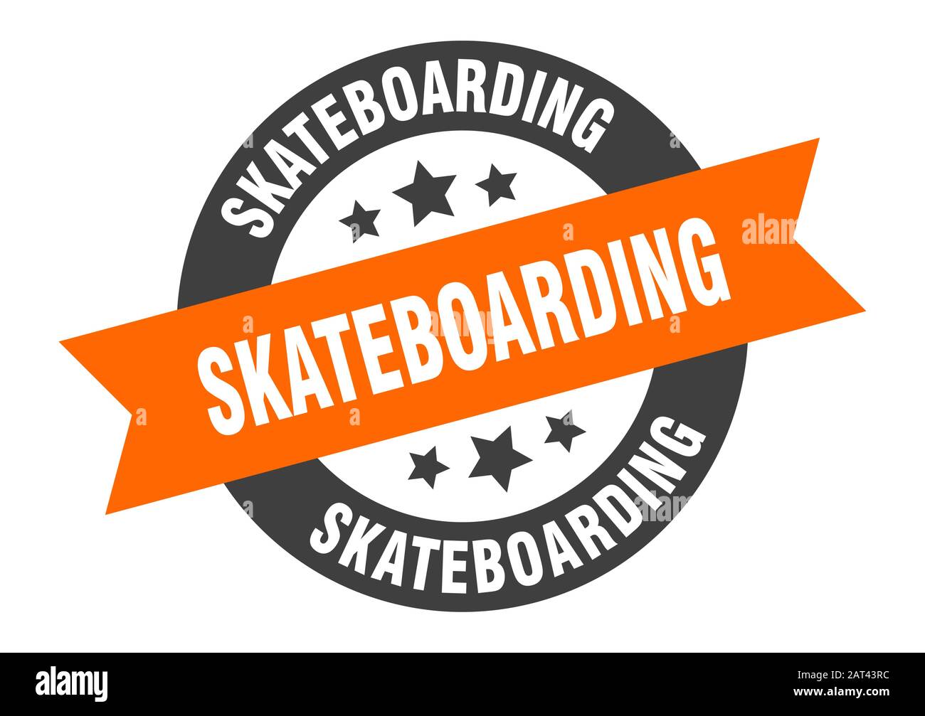 skateboarding sign. skateboarding round ribbon sticker. skateboarding ...