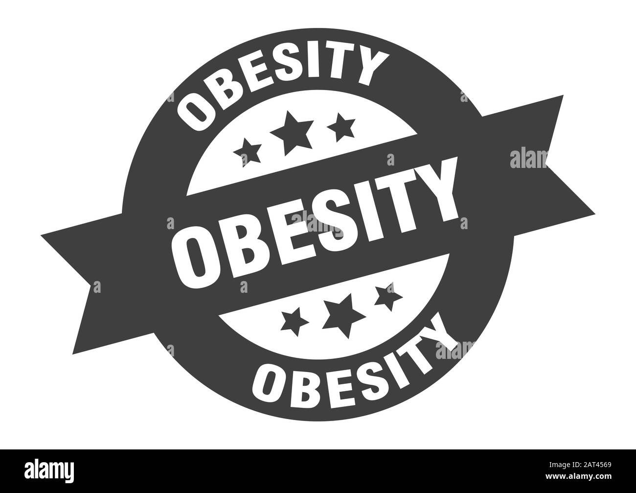 obesity sign. obesity round ribbon sticker. obesity tag Stock Vector ...