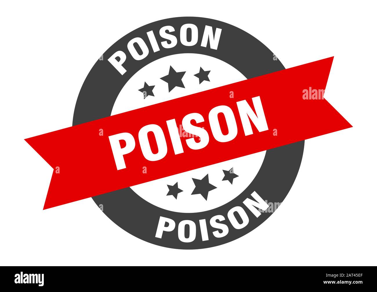 poison sign. poison round ribbon sticker. poison tag Stock Vector Image ...