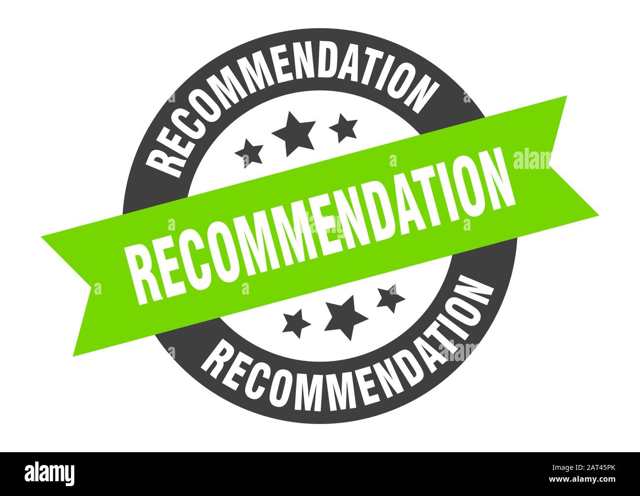 recommendation sign. recommendation round ribbon sticker ...