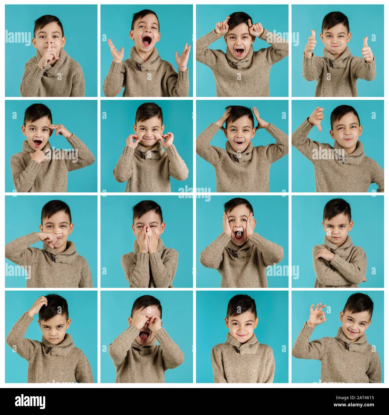 Unhappy face collage Cut Out Stock Images & Pictures - Alamy