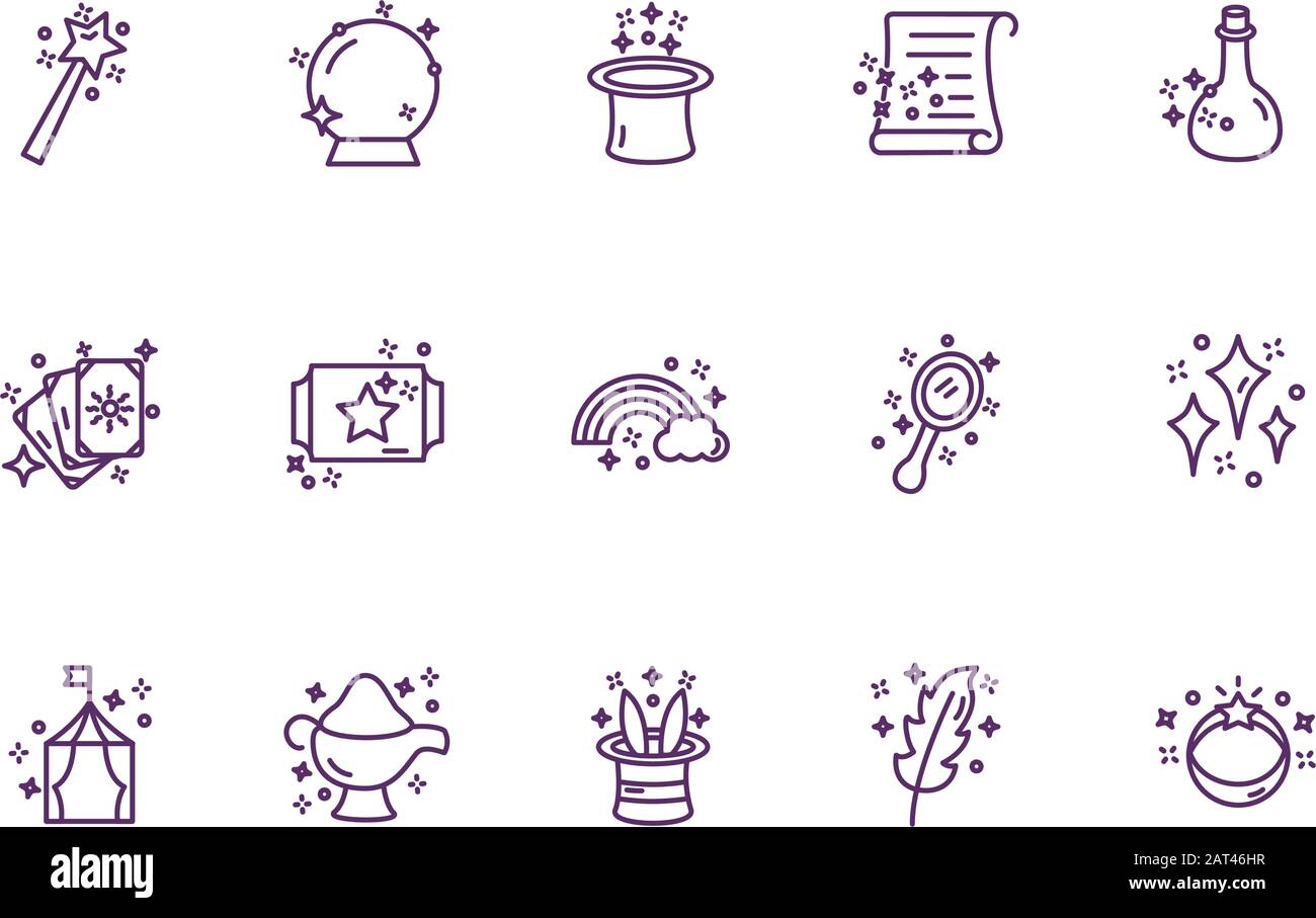 bundle of magic sorcery set icons Stock Vector Image & Art - Alamy