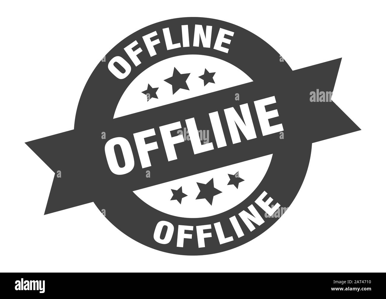 offline sign. offline round ribbon sticker. offline tag Stock Vector ...