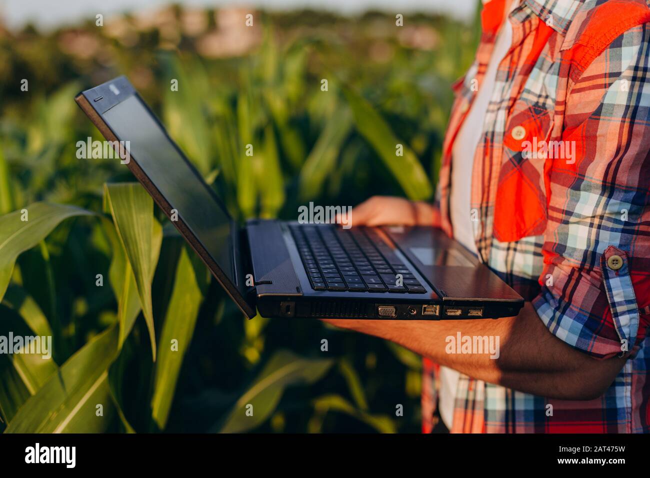 Open laptop green screen standing hi-res stock photography and images ...