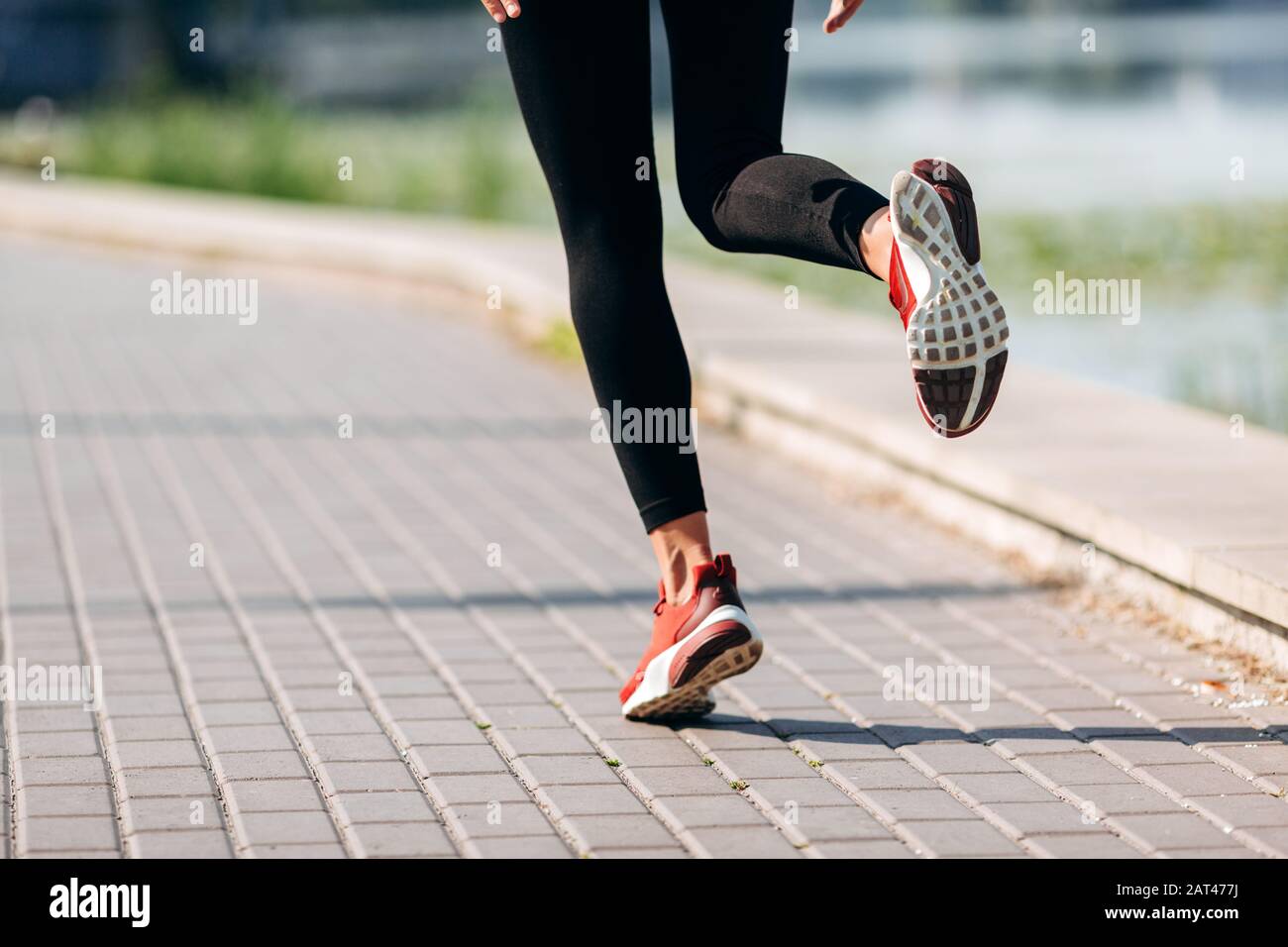 Closeup a female runner feet outdoor.- Image Stock Photo - Alamy