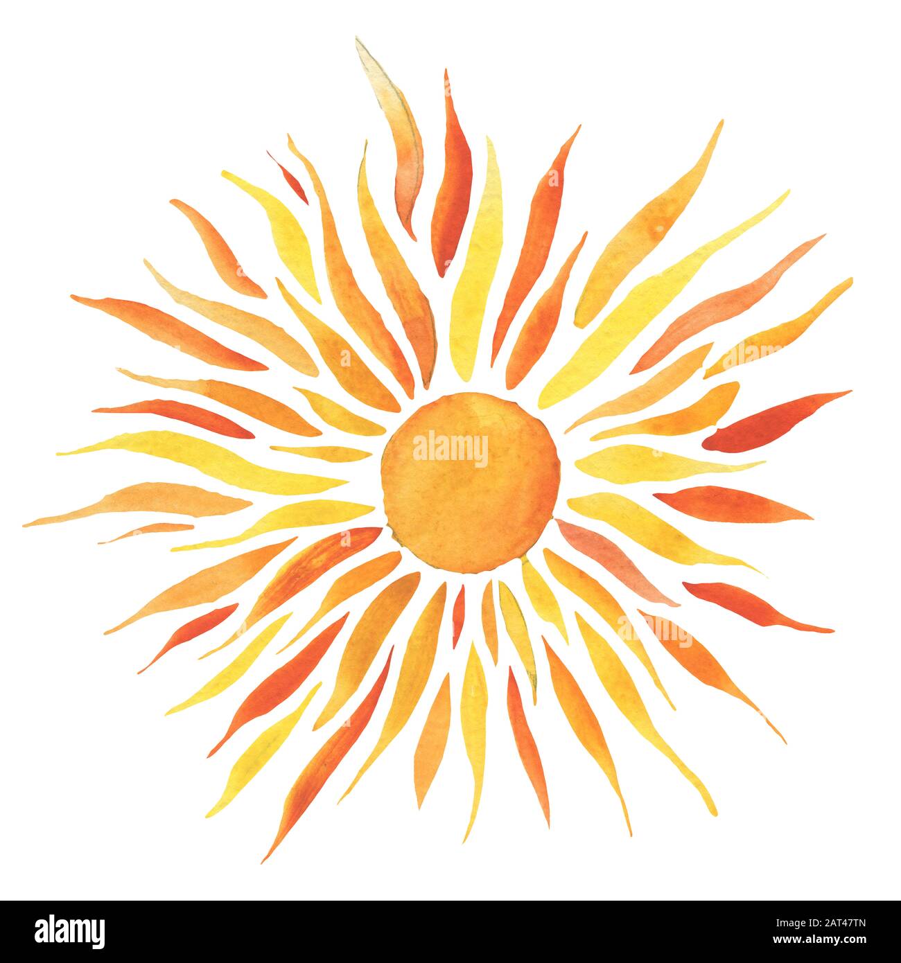 Summer Card with Sun on a White Background. Illustration. Flat Style ...