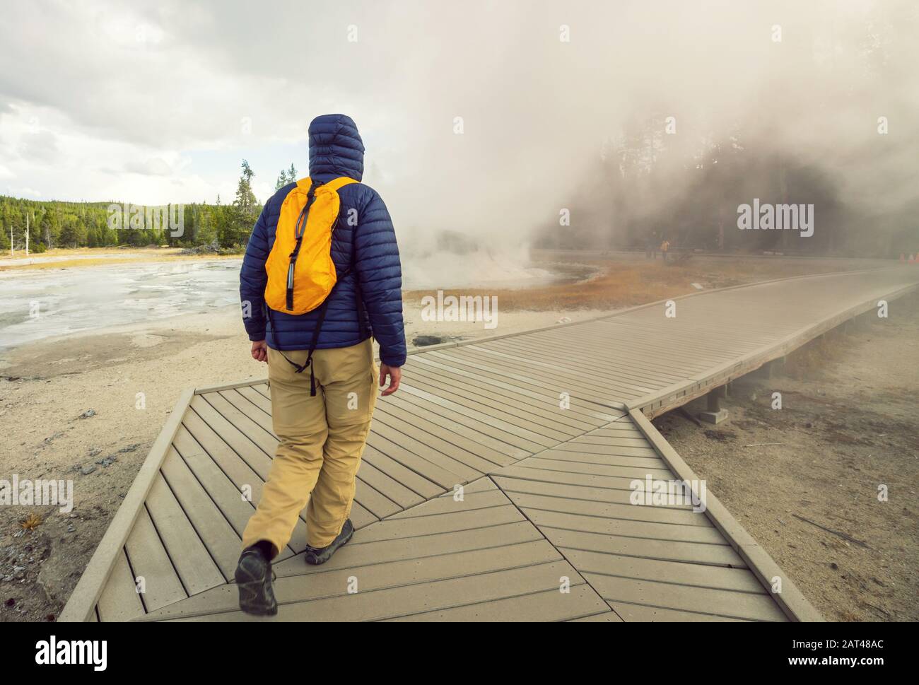 Tourist in Yellowstone National Park, USA Stock Photo - Alamy