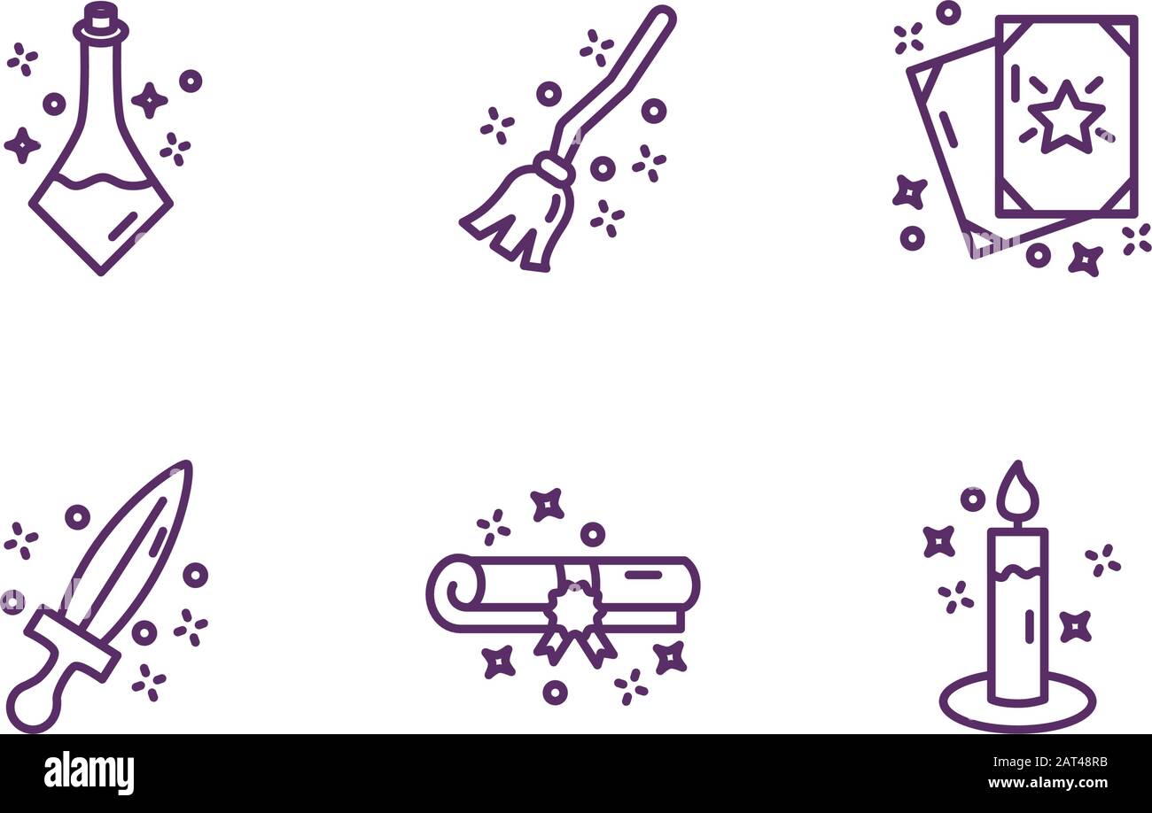 bundle of magic sorcery set icons Stock Vector Image & Art - Alamy