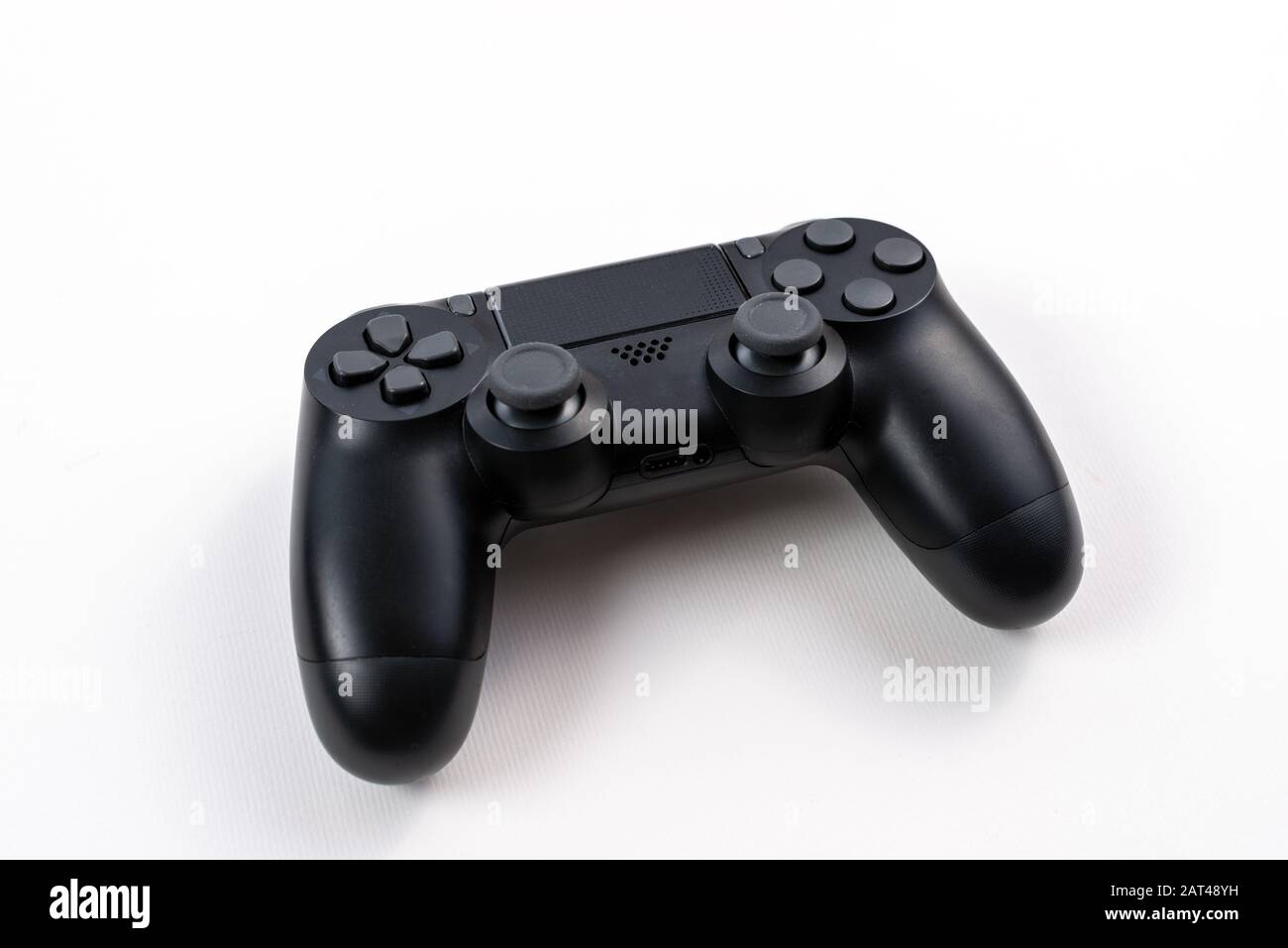 Black joystick isolated on a white background Stock Photo - Alamy