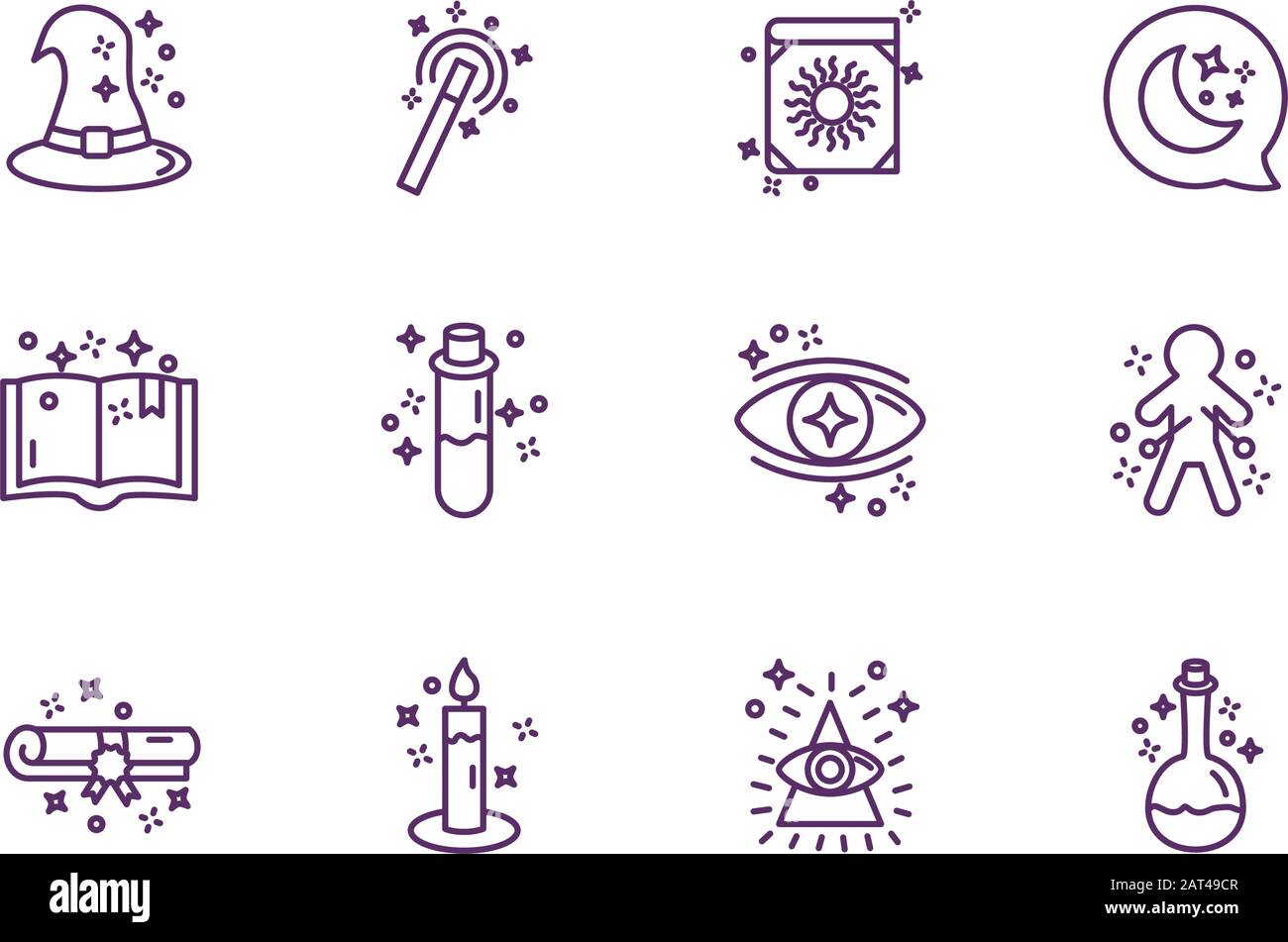 bundle of magic sorcery set icons Stock Vector Image & Art - Alamy