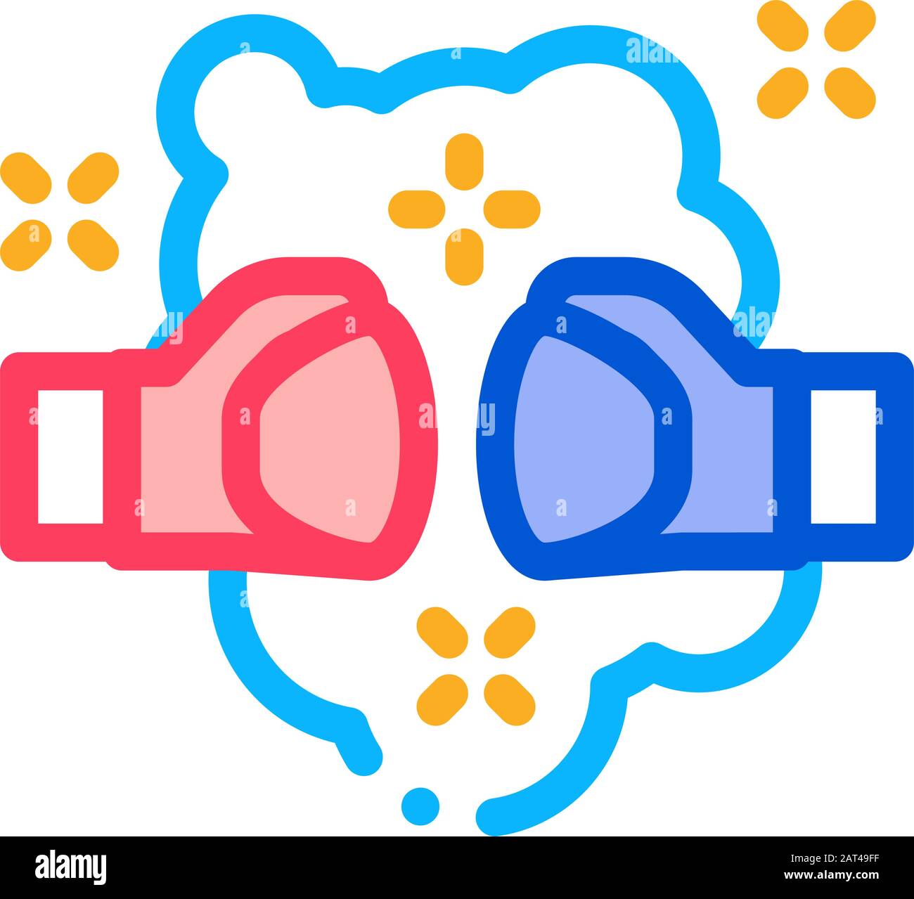 Fist Punch Fight Icon Vector Outline Illustration Stock Vector Image ...