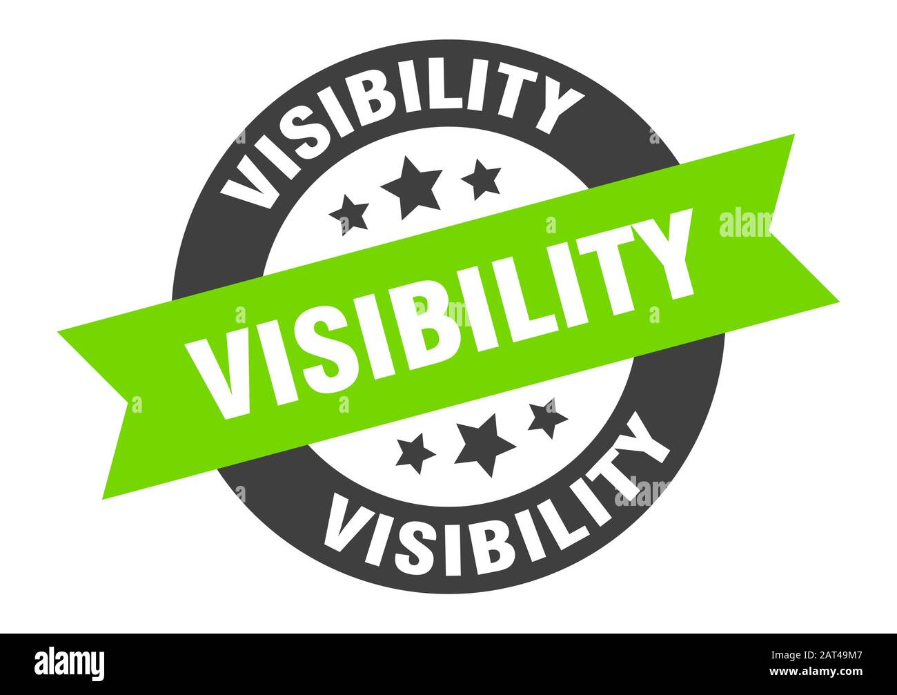 visibility sign. visibility round ribbon sticker. visibility tag Stock ...