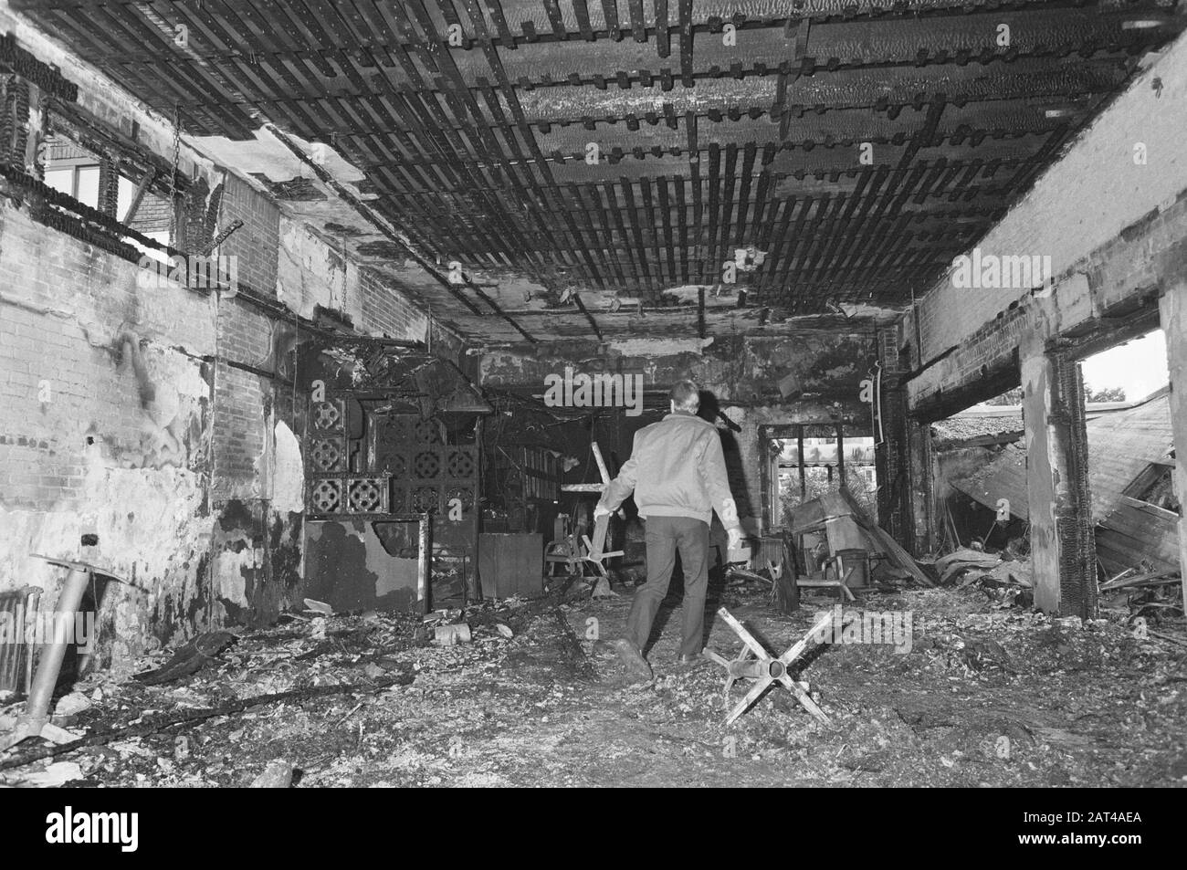 Interior of burnt out Restaurant Bodha (Chinese/Indian) in Hilversum ...
