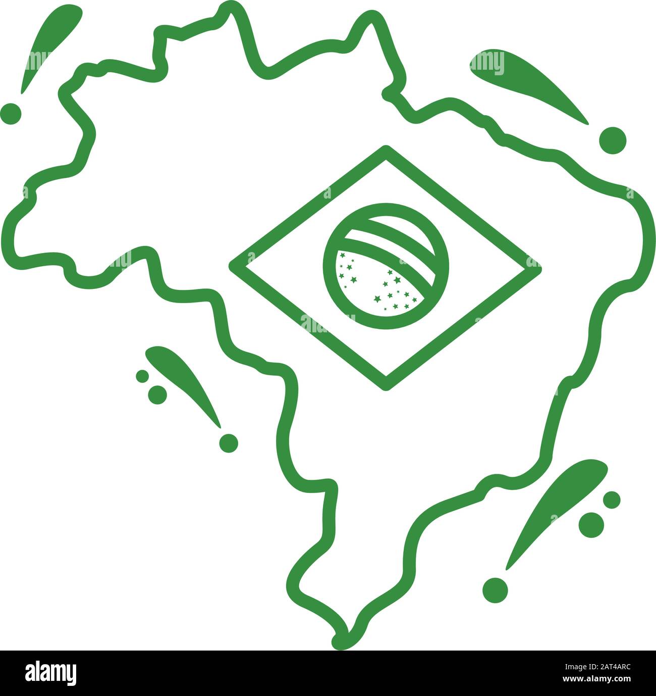 brazilian map with flag country isolated icon Stock Vector Image & Art ...