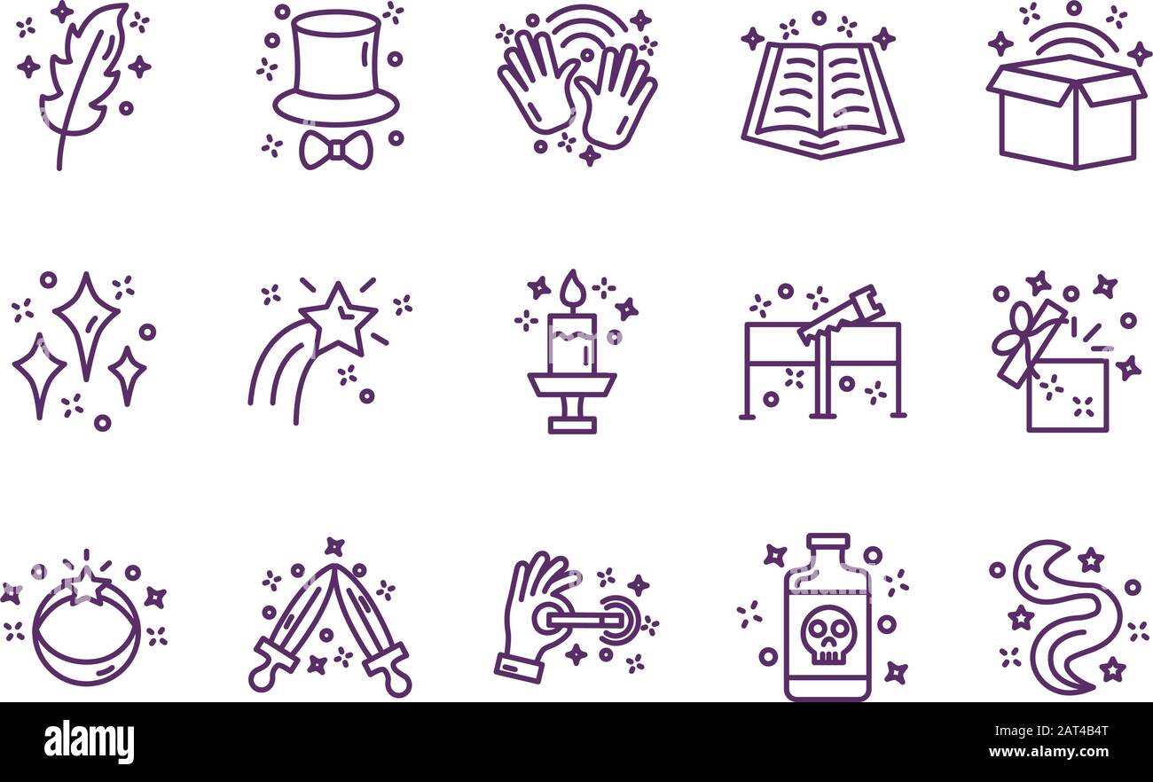 bundle of magic sorcery set icons Stock Vector Image & Art - Alamy