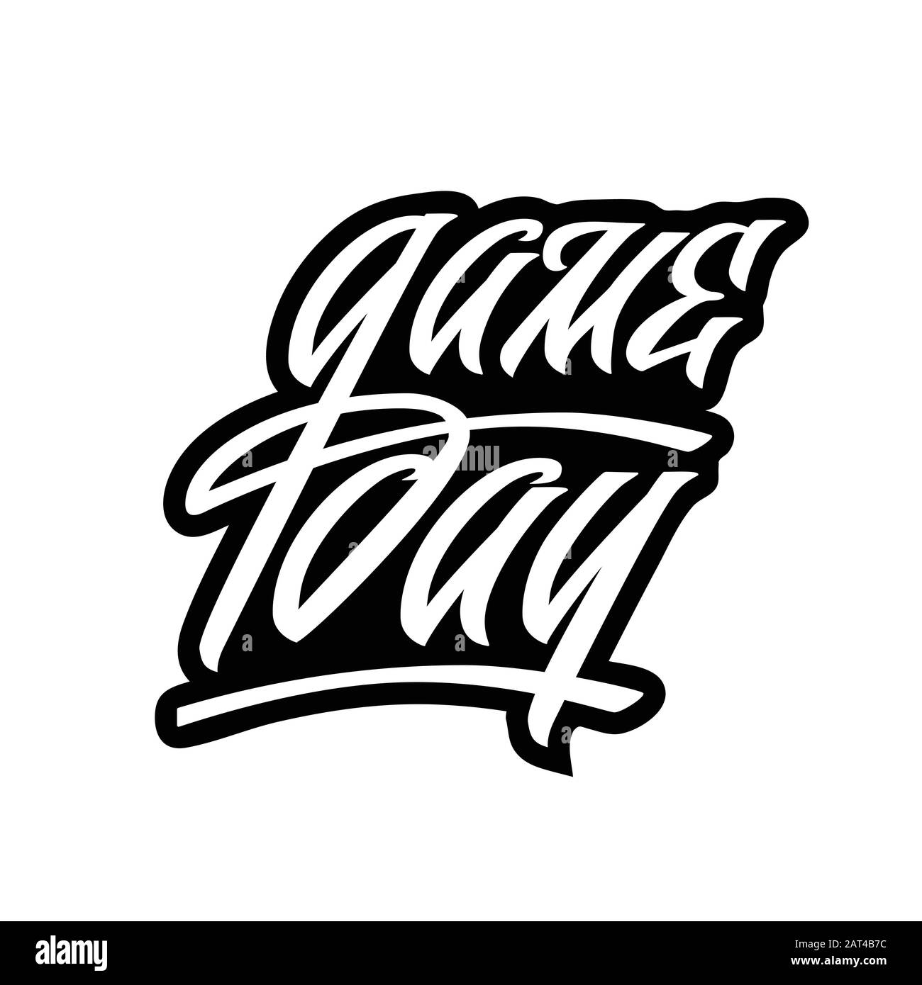 Vector engraved hand lettering logo for sport fans, decoration and ...