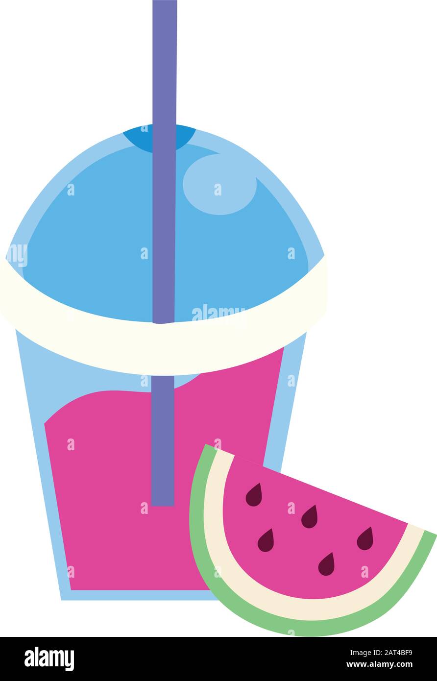 Plastic cup fresh watermelon Stock Vector Images - Alamy