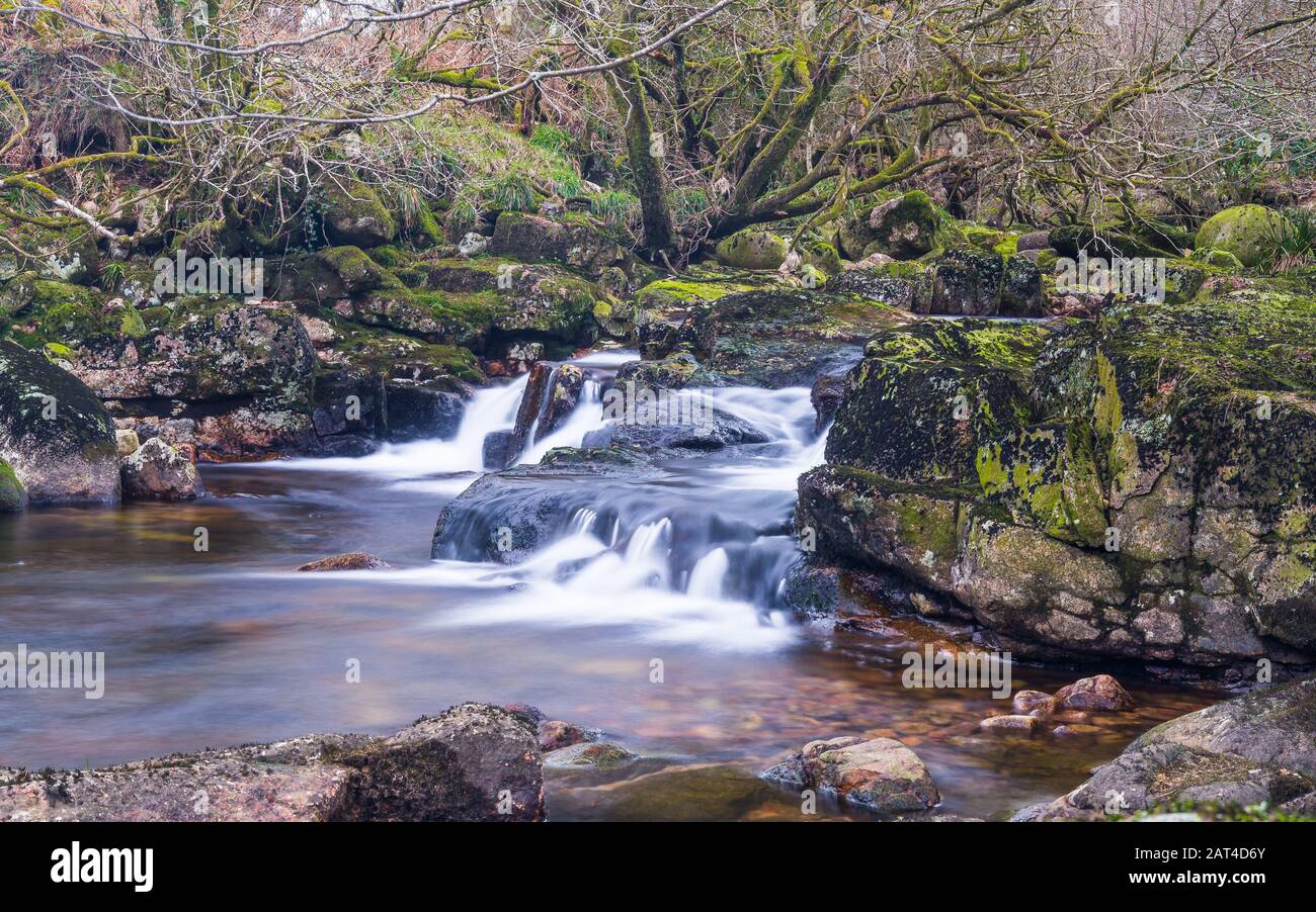 River Tavy waterfalls, long exposure Stock Photo - Alamy