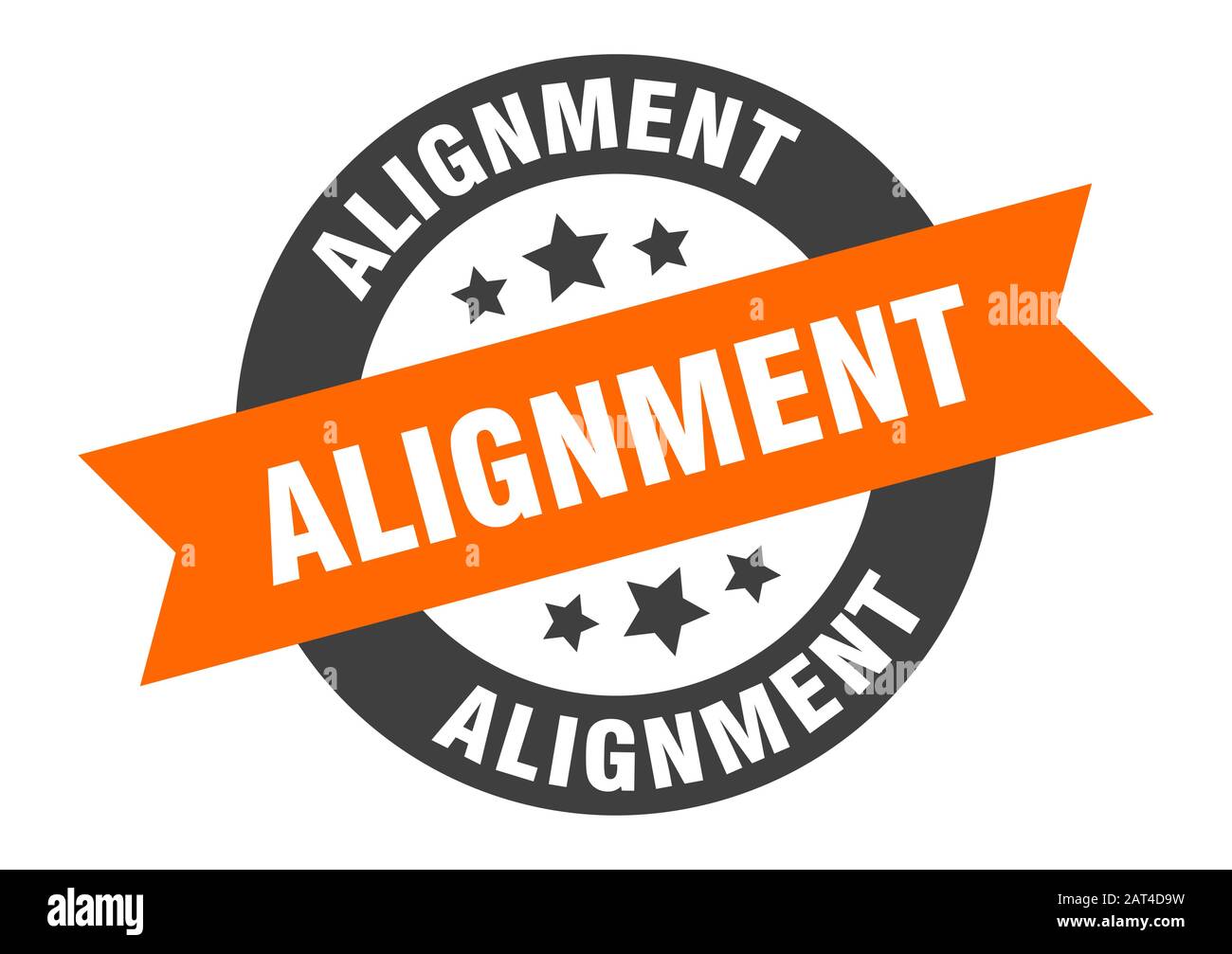 alignment sign. alignment round ribbon sticker. alignment tag Stock ...