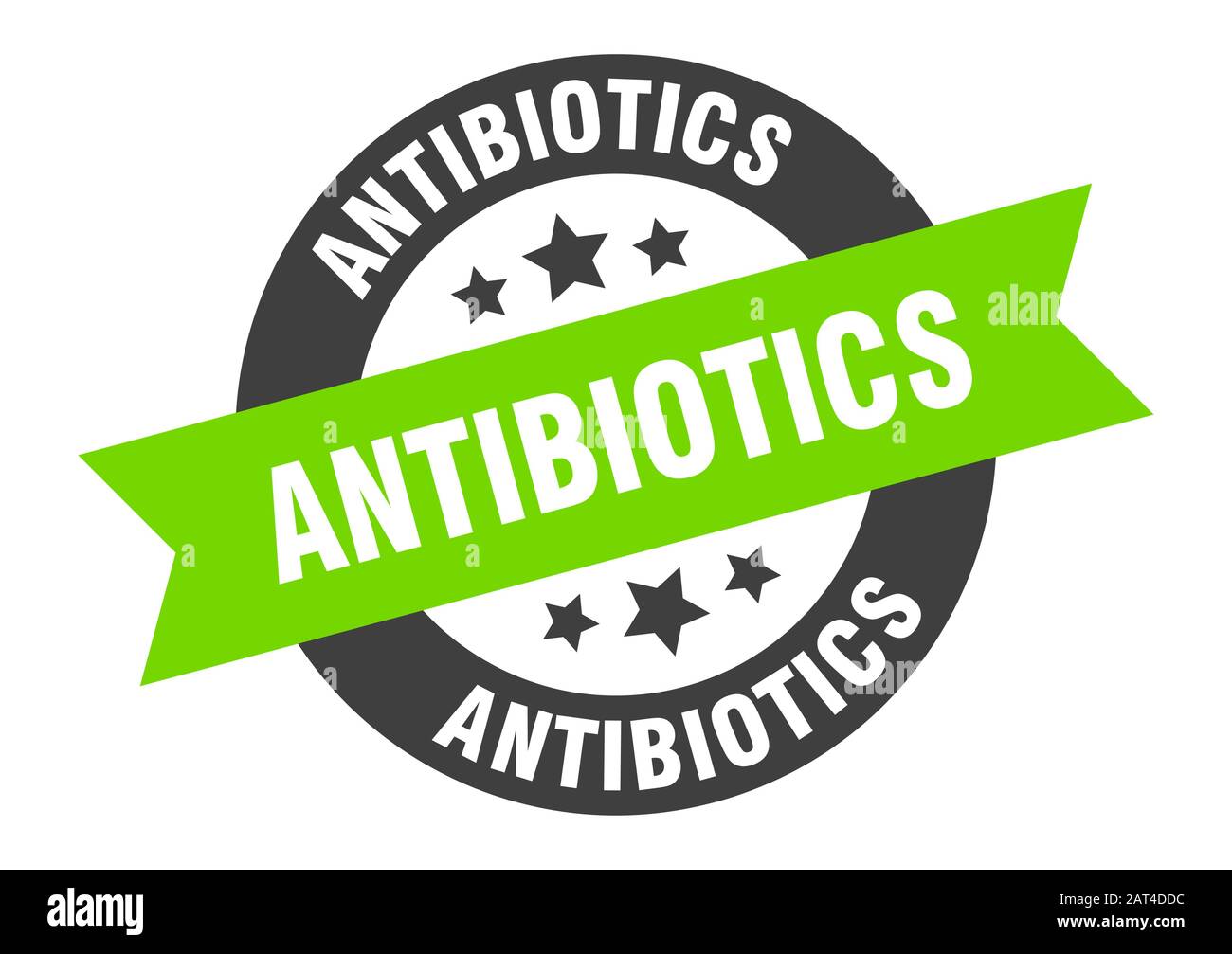 antibiotics sign. antibiotics round ribbon sticker. antibiotics tag ...
