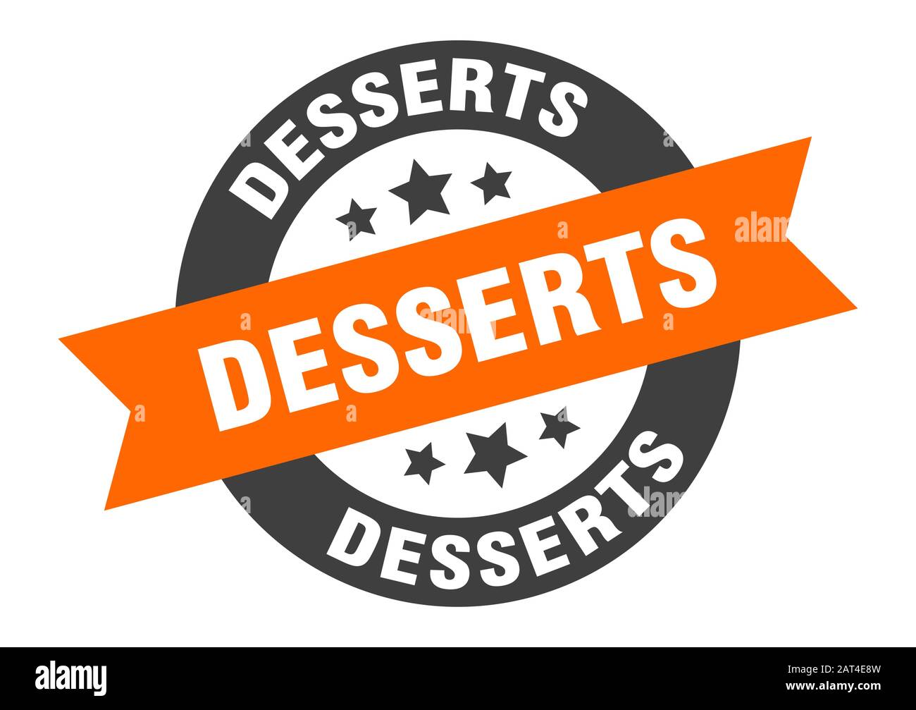 desserts sign. desserts round ribbon sticker. desserts tag Stock Vector ...