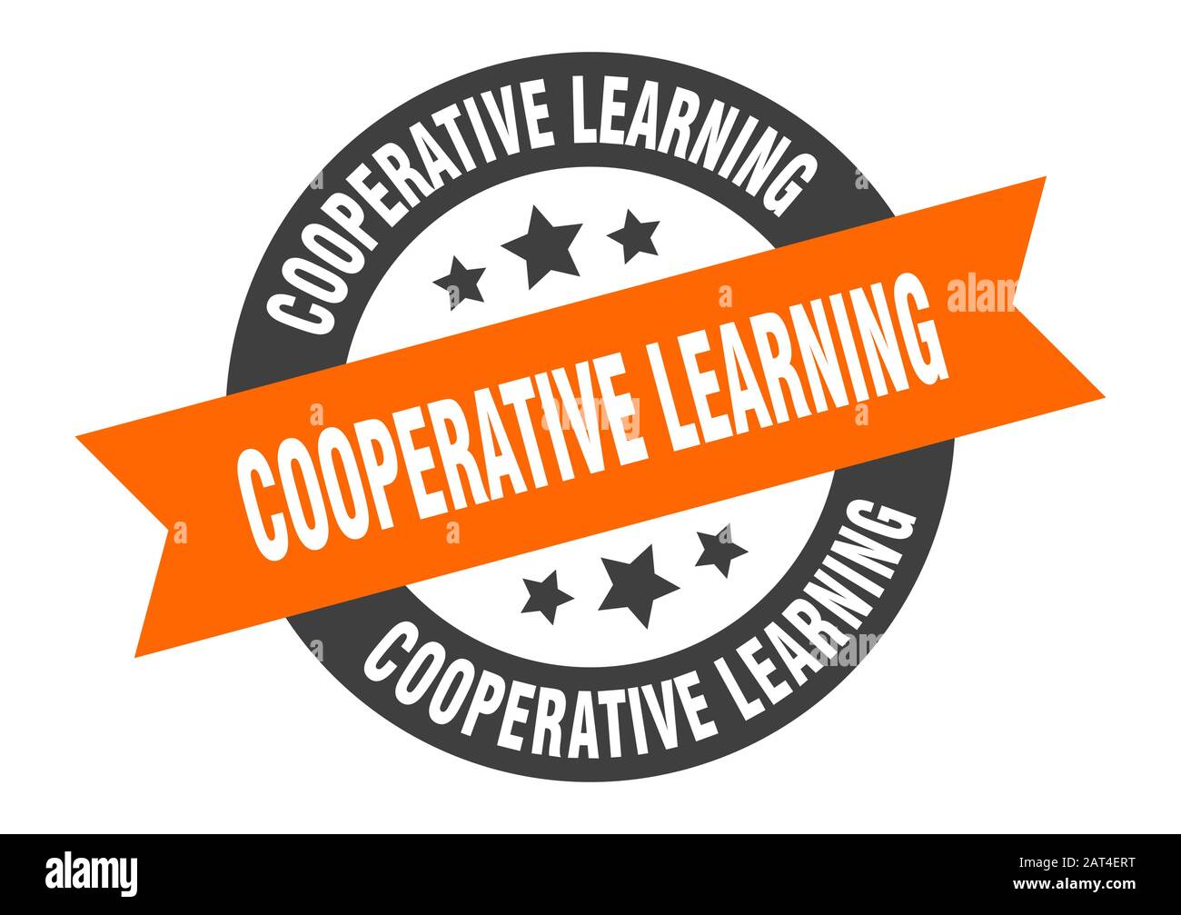 cooperative learning sign. cooperative learning round ribbon sticker ...