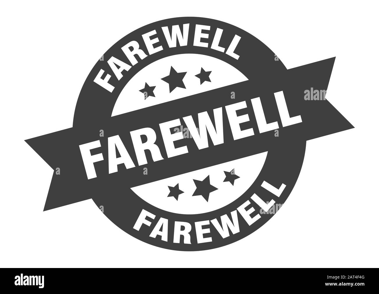 farewell sign. farewell round ribbon sticker. farewell tag Stock Vector ...