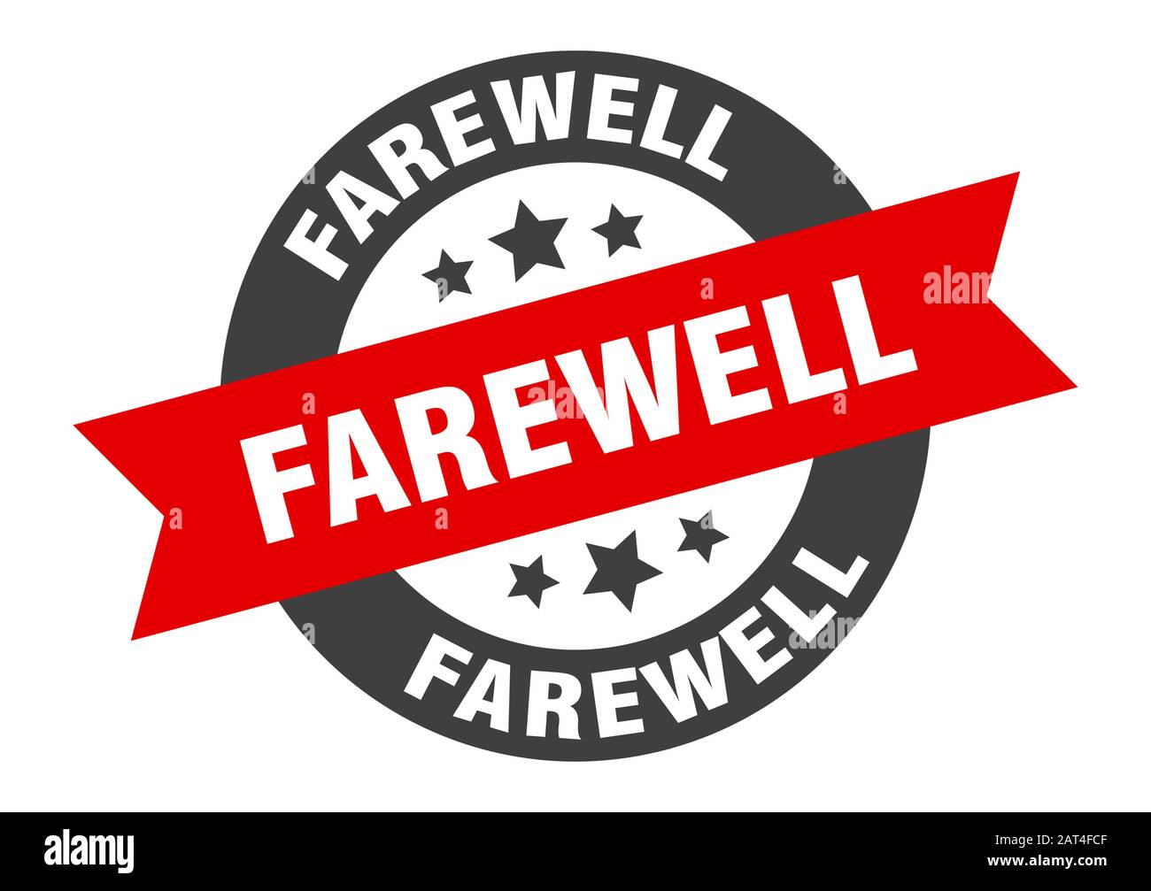 farewell sign. farewell round ribbon sticker. farewell tag Stock Vector ...