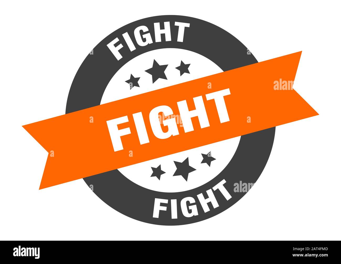 fight sign. fight round ribbon sticker. fight tag Stock Vector Image ...