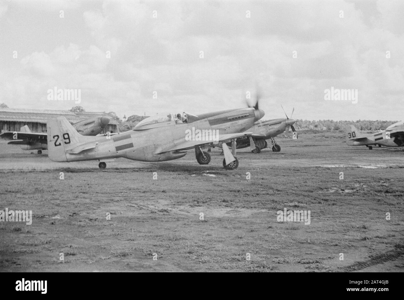Opening new station building airport Medan Hunting aircraft. P-51 ...